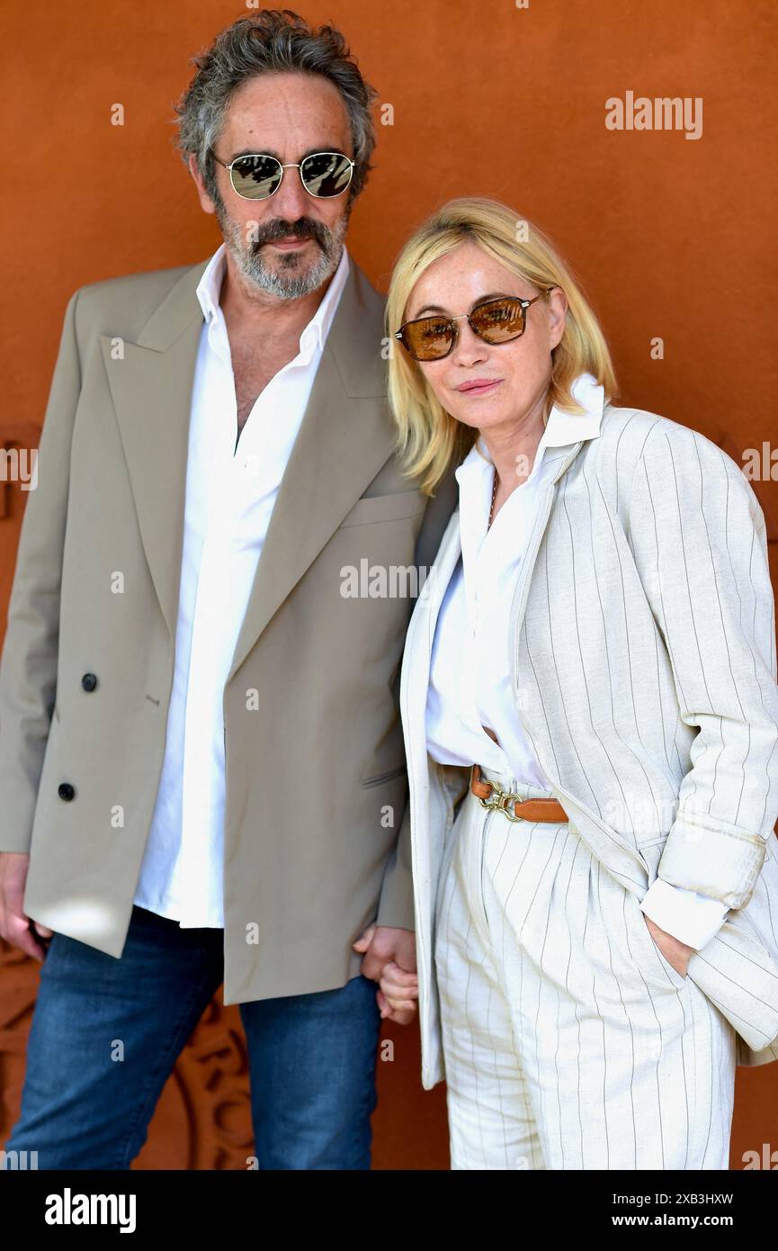 Paris, France. 10th June, 2024. Frederic Chaudier and Emmanuelle Beart ...