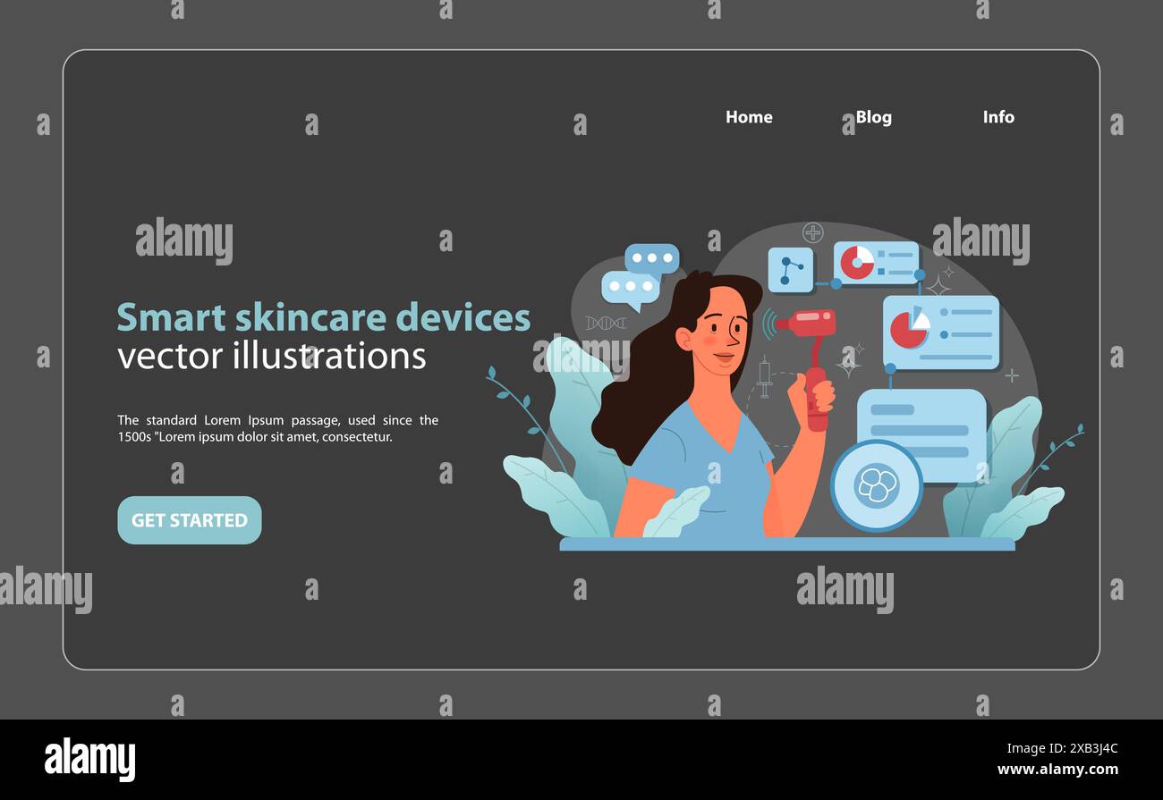 Smart skincare devices illustration. Innovative gadgets for advanced ...