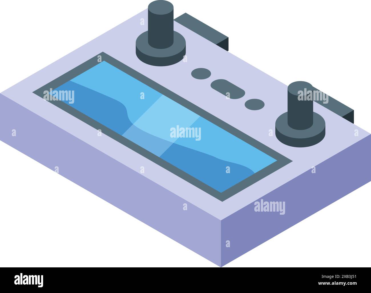 Modern drone remote controller showing flight data on screen, isolated ...