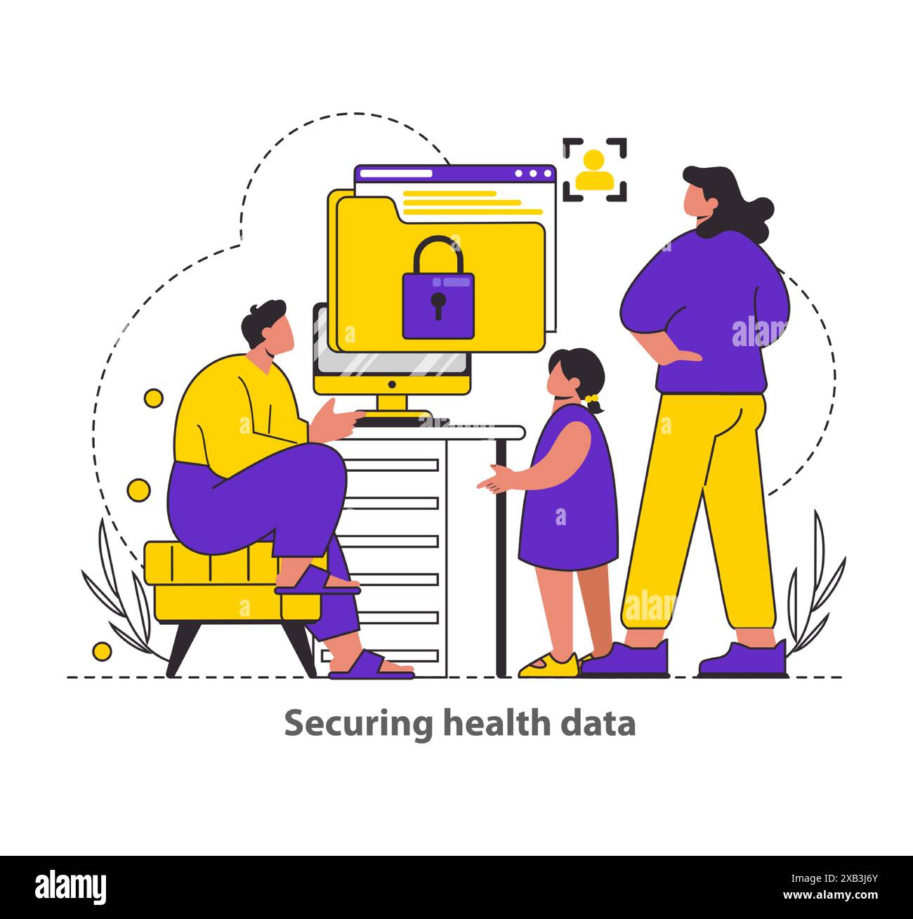 Tech-assisted health concept. Secure digital health data protection ... Tech-assisted health concept. Secure digital health data protection ...