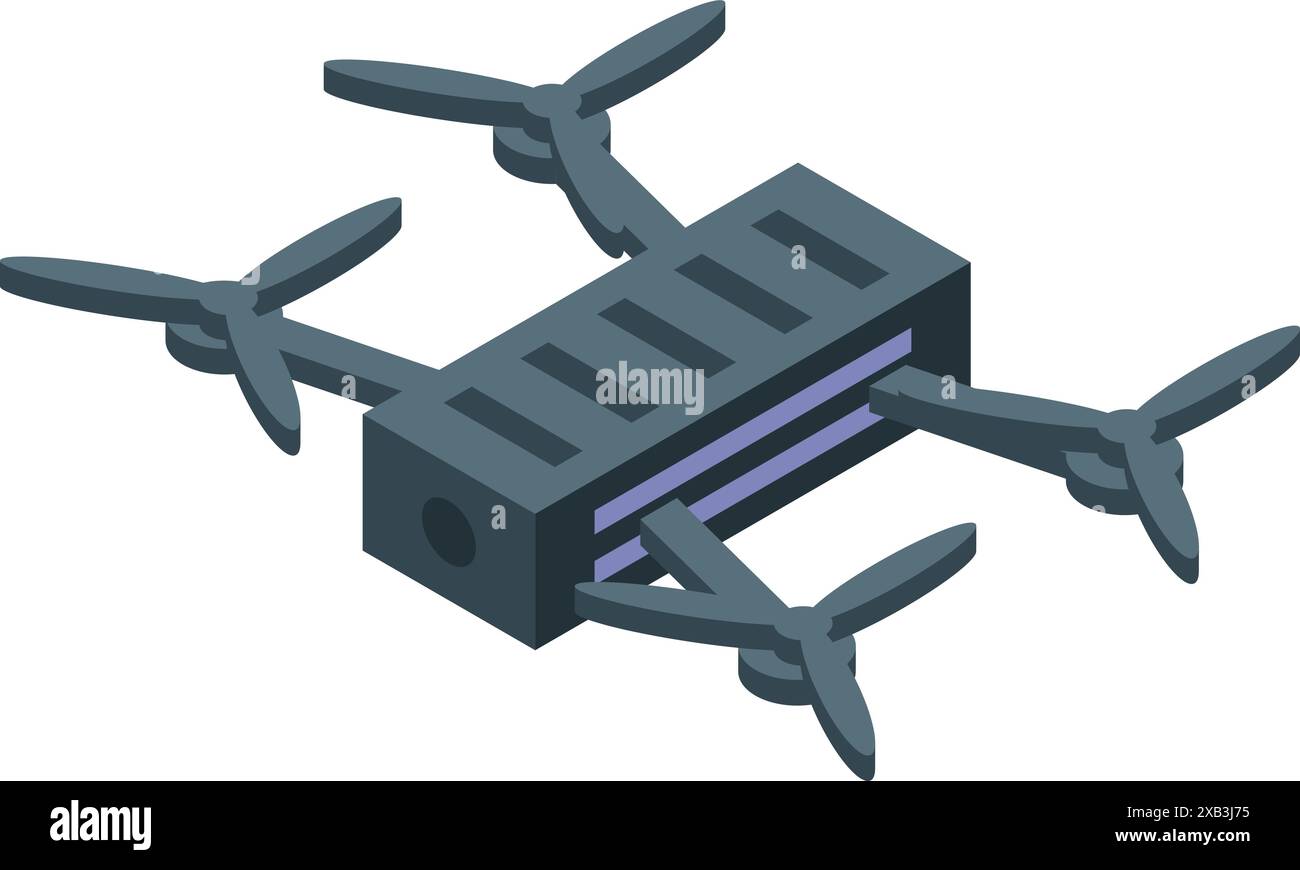 Modern drone is flying and recording with its integrated camera Stock ...