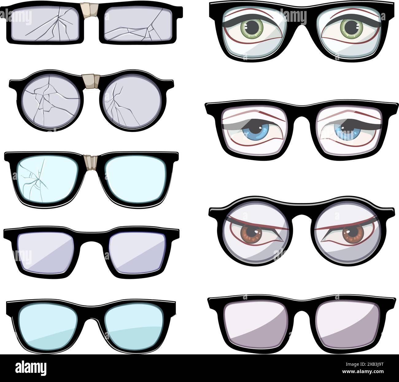 geek glasses set cartoon vector illustration Stock Vector Image & Art ...