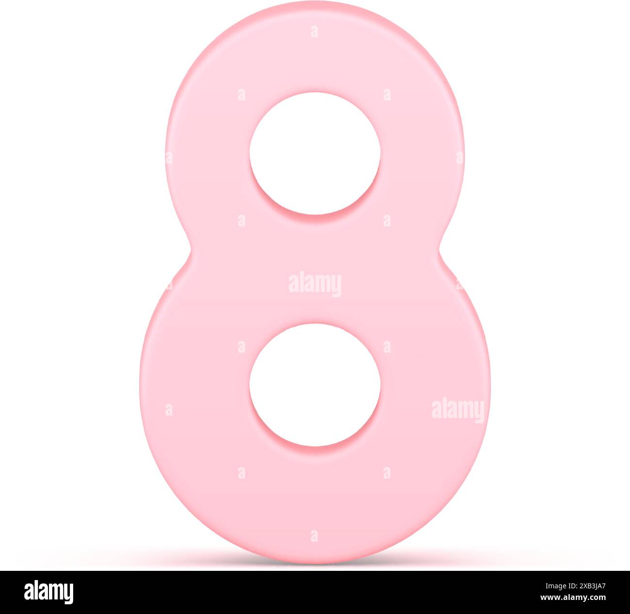 Pink eight number infinity symbol math counting 3d icon realistic ...