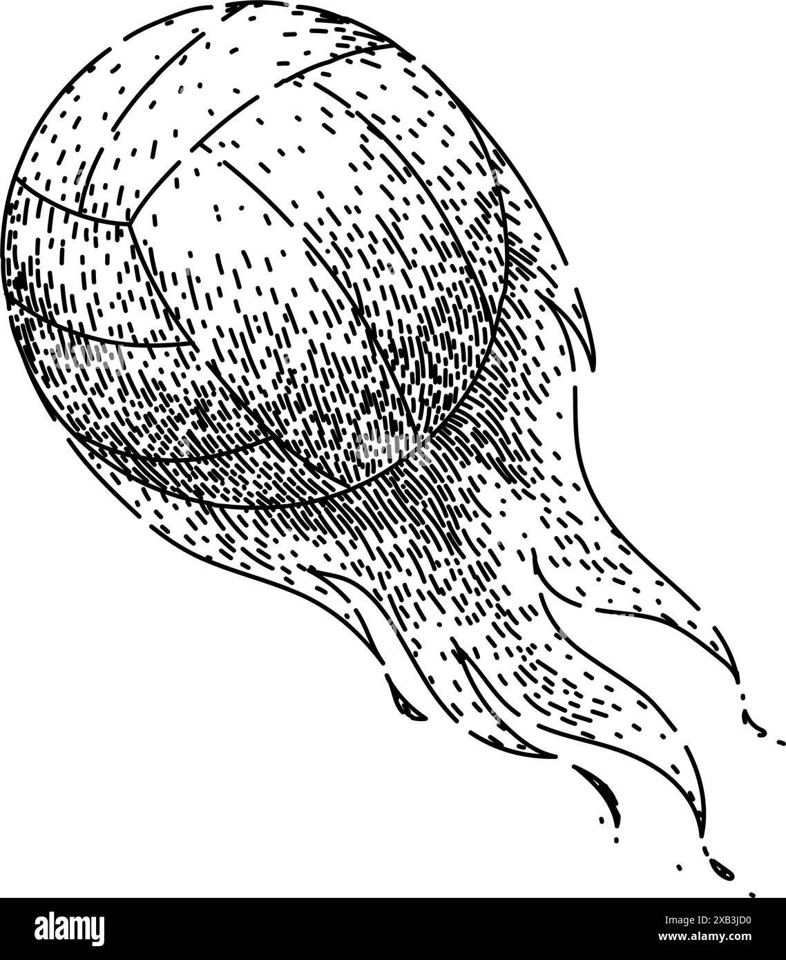 volley volleyball ball sketch hand drawn vector Stock Vector Image ...