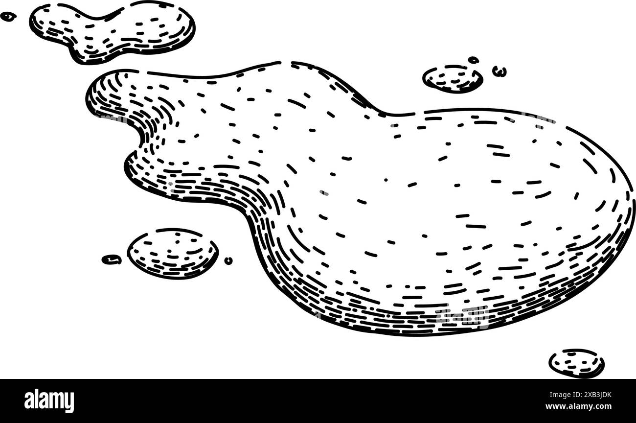 liquid water puddle sketch hand drawn vector Stock Vector Image & Art ...