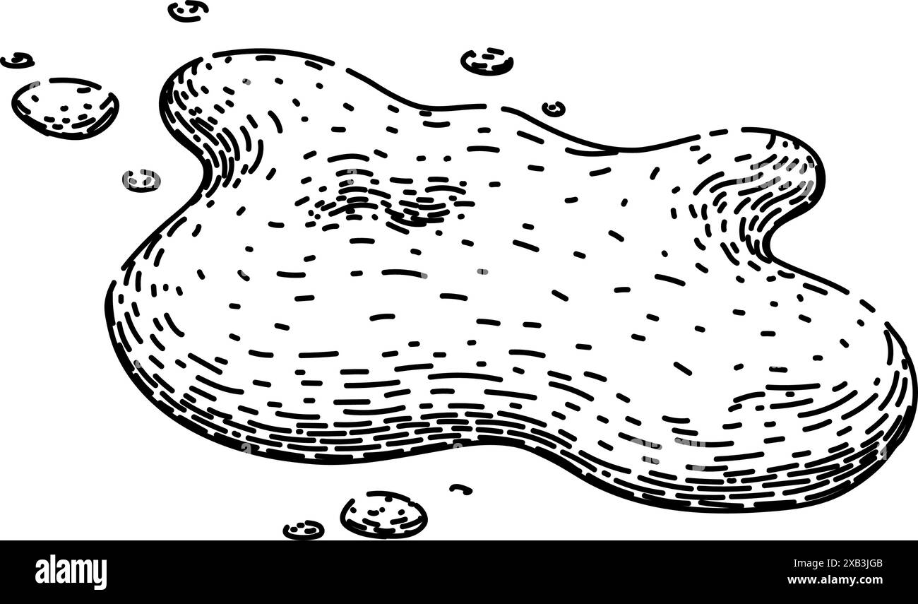 spill water puddle sketch hand drawn vector Stock Vector Image & Art ...