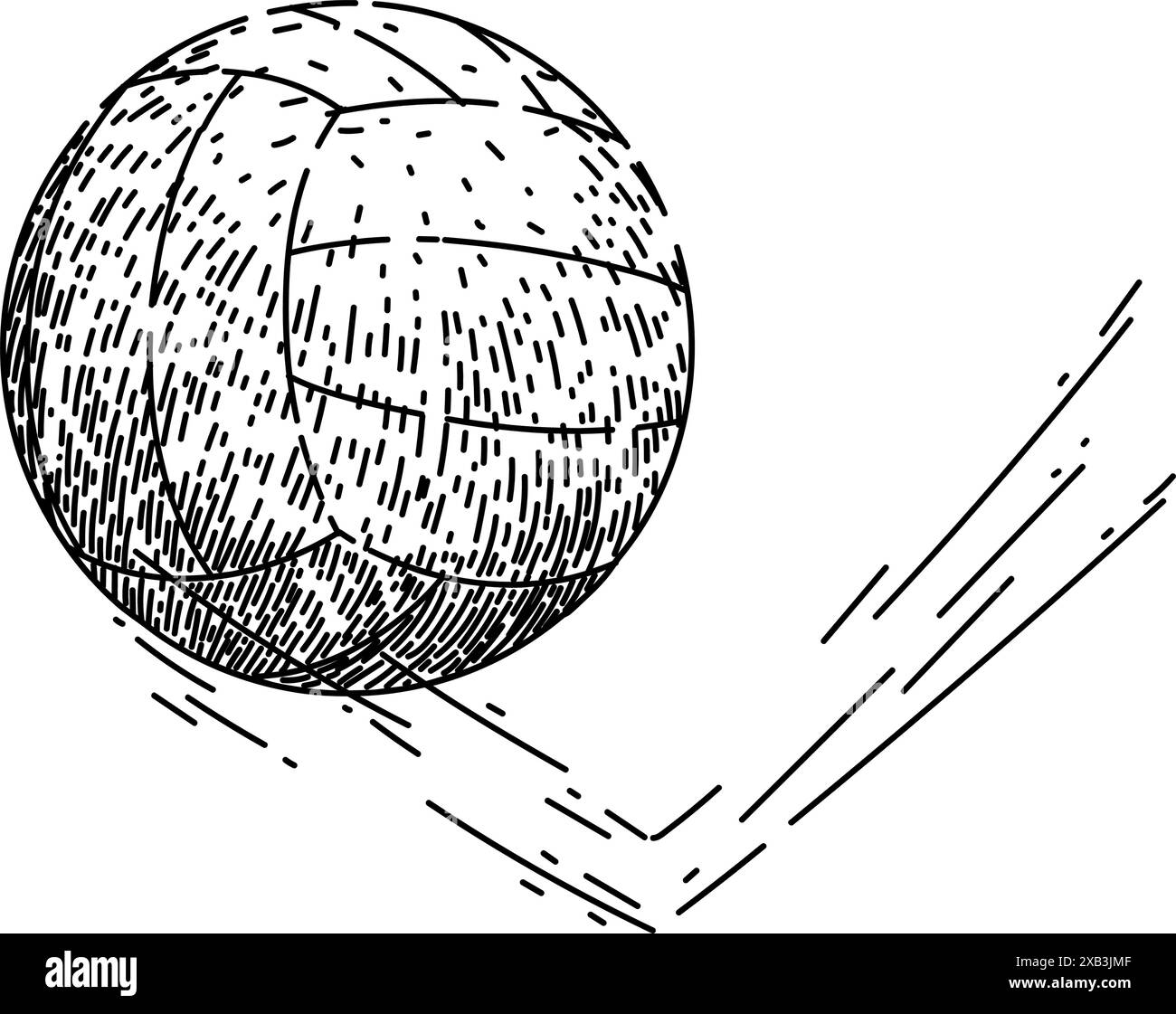 symbol volleyball ball sketch hand drawn vector Stock Vector Image ...