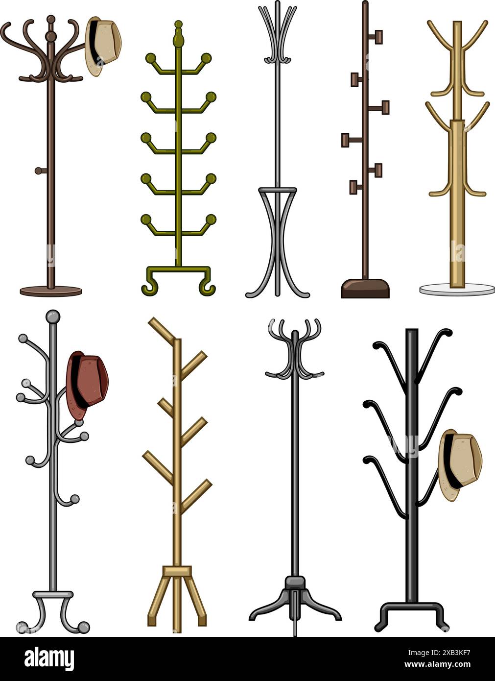 hat stand set cartoon vector illustration Stock Vector Image & Art - Alamy