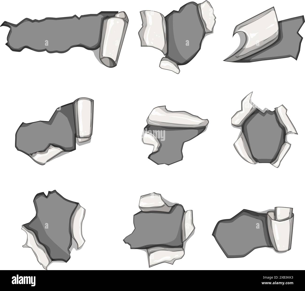 torn paper set cartoon vector illustration Stock Vector Image & Art - Alamy