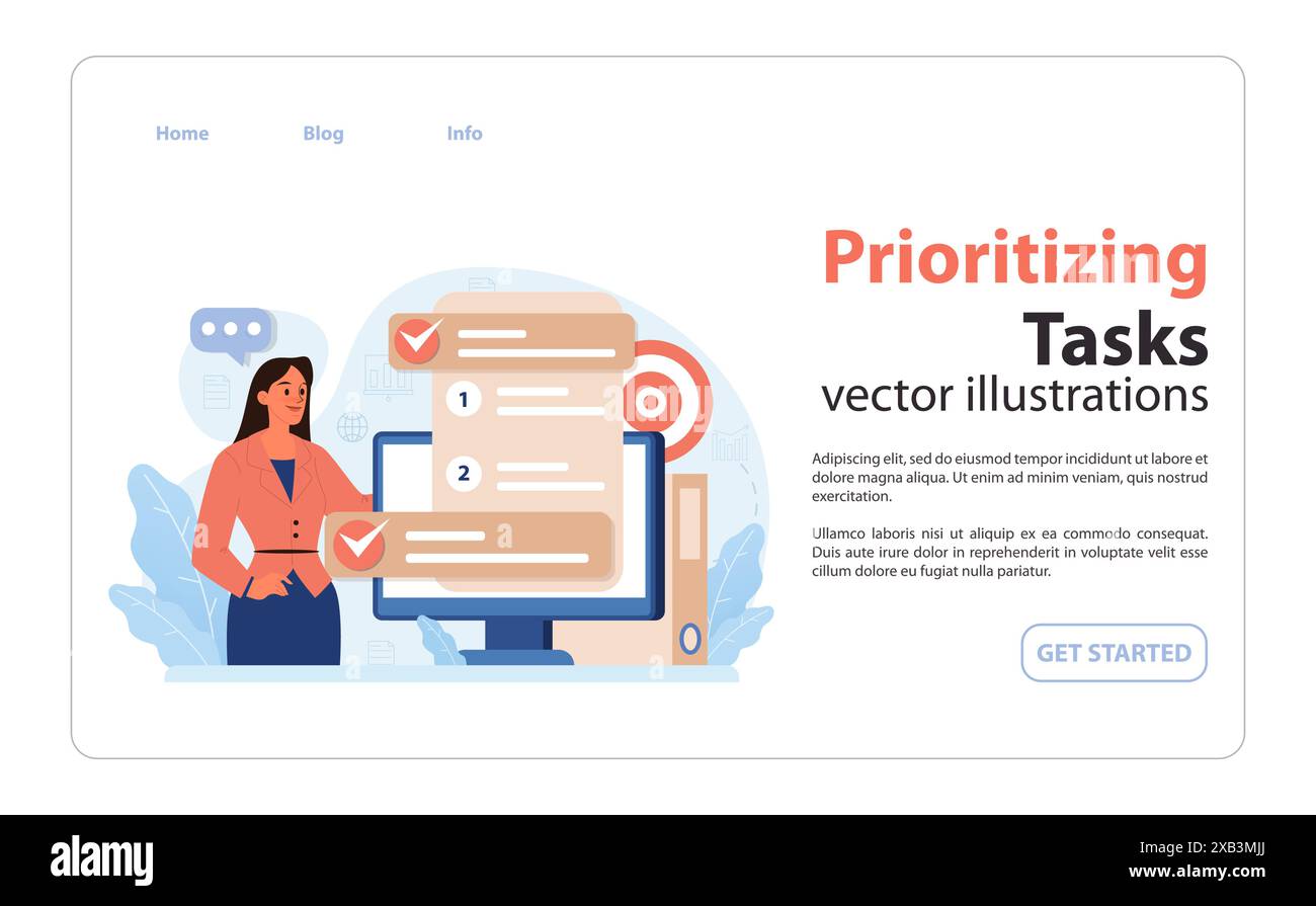 Prioritizing tasks concept. Confident woman with checklist, marking top priorities. Efficient ...