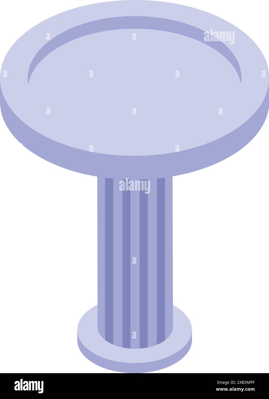 Round stone table top standing on classic fluted column base for garden ...