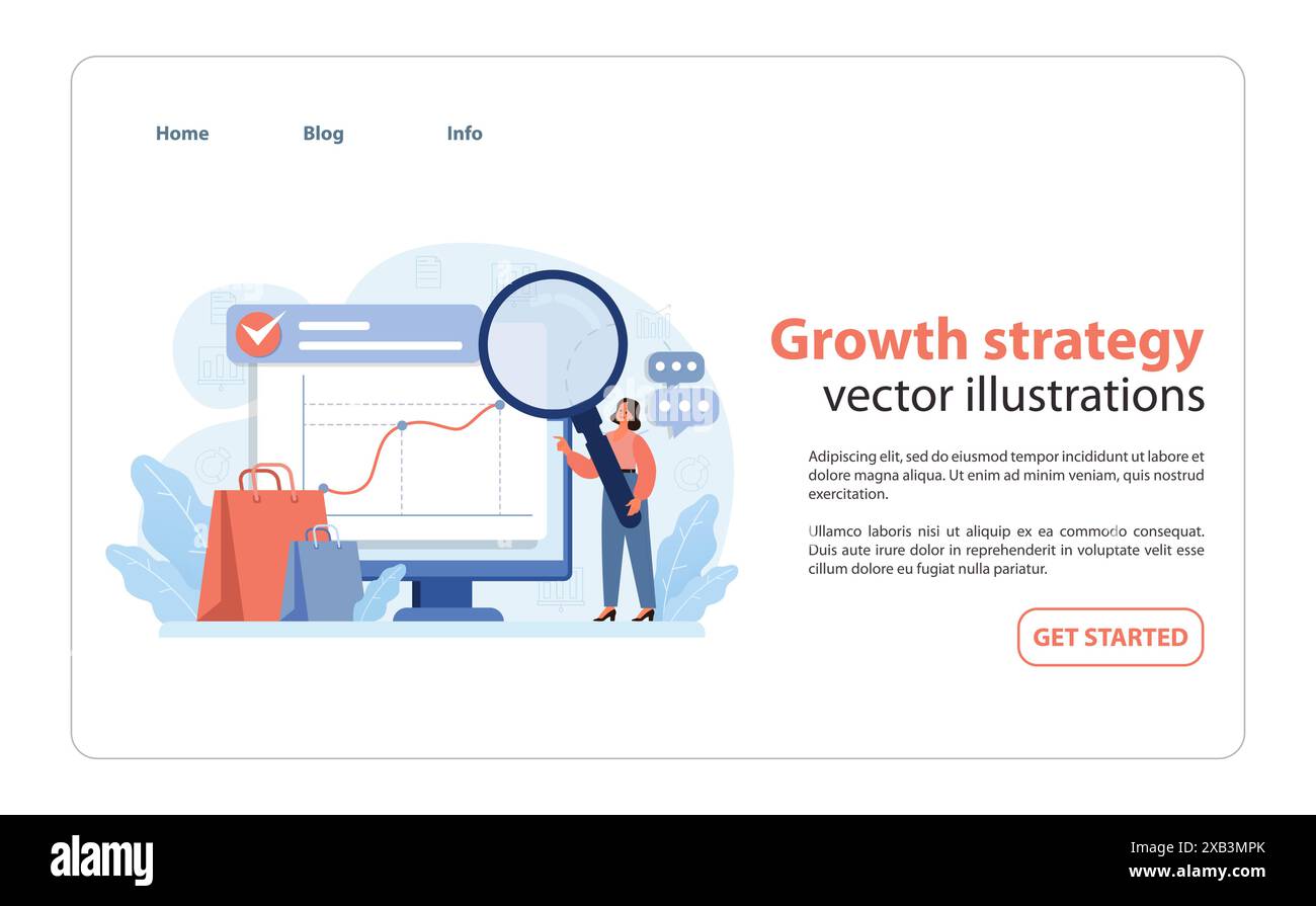 Market penetration concept. Businesswoman analyzes a growth strategy ...