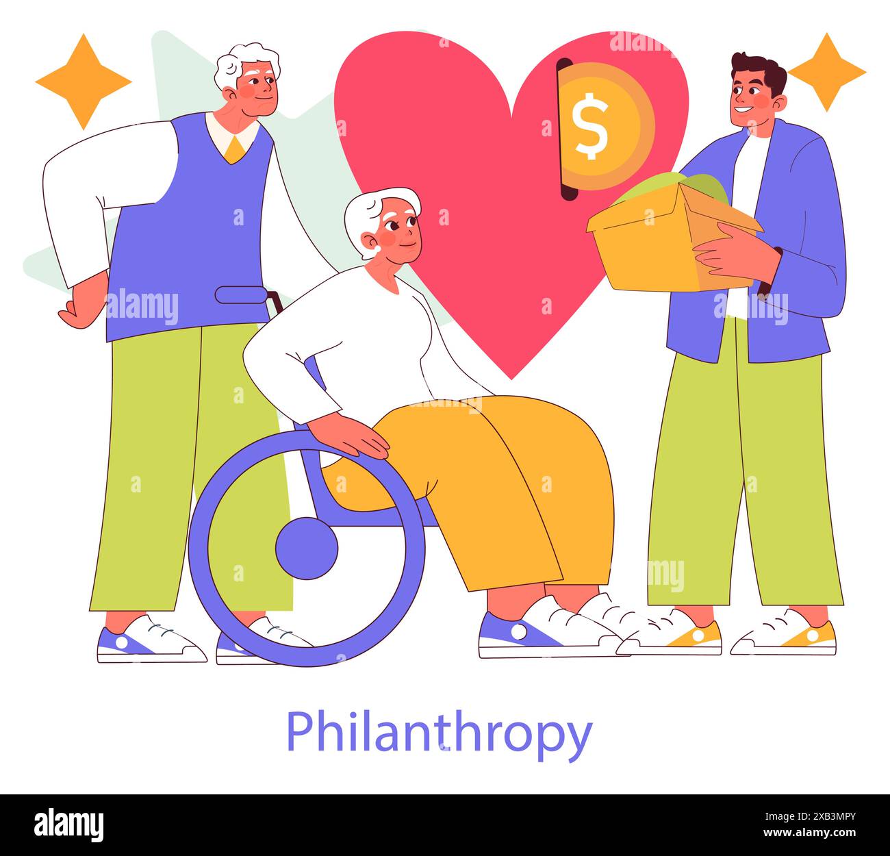 Social Responsibility concept. Elderly wheelchair assistance and ...