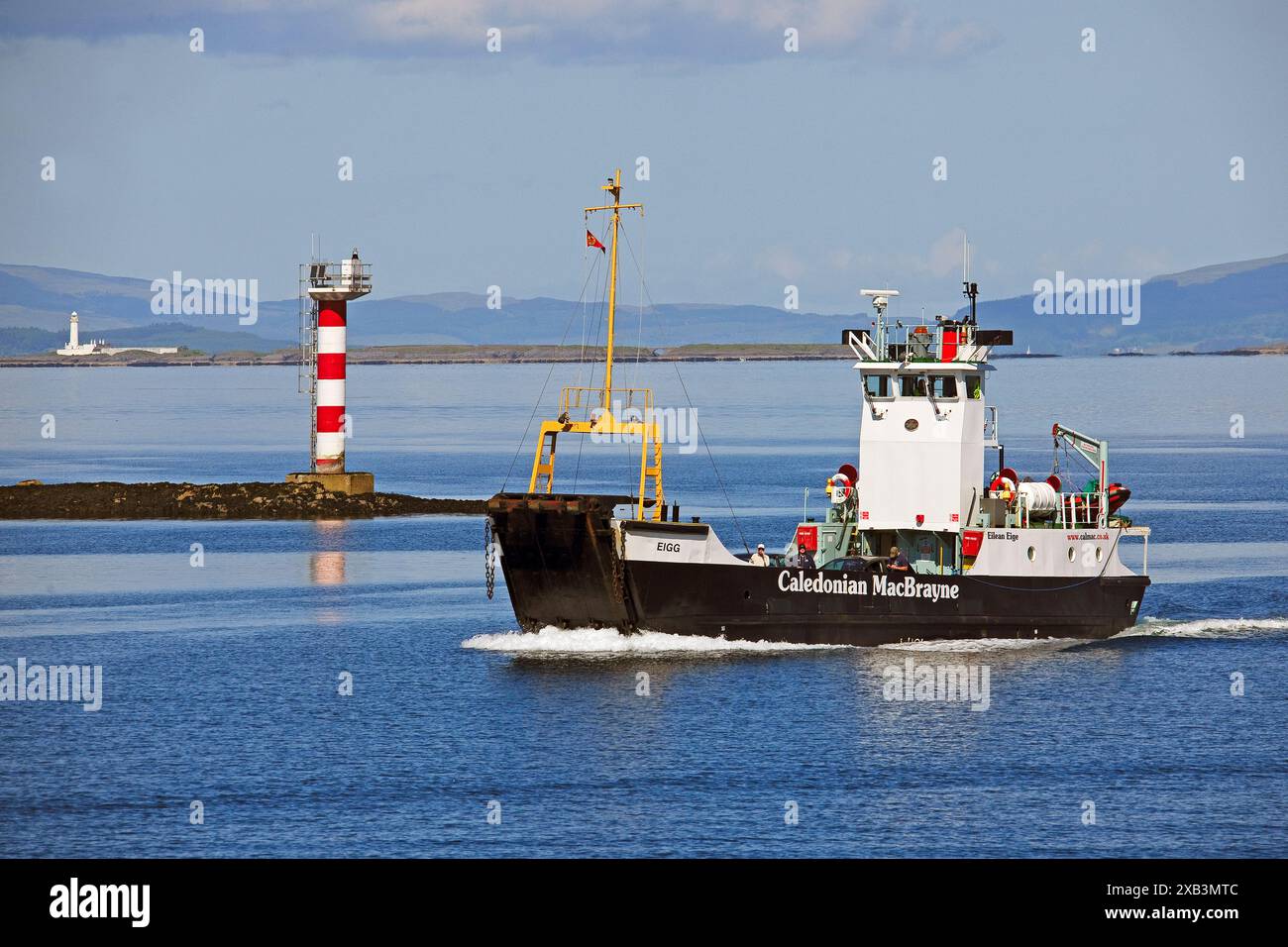 MV Eigg passing the Lady light, Oban, Argyll Stock Photo - Alamy