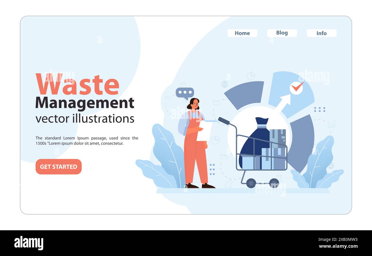 Modern Recycling Initiative concept. Woman in work attire next to ...