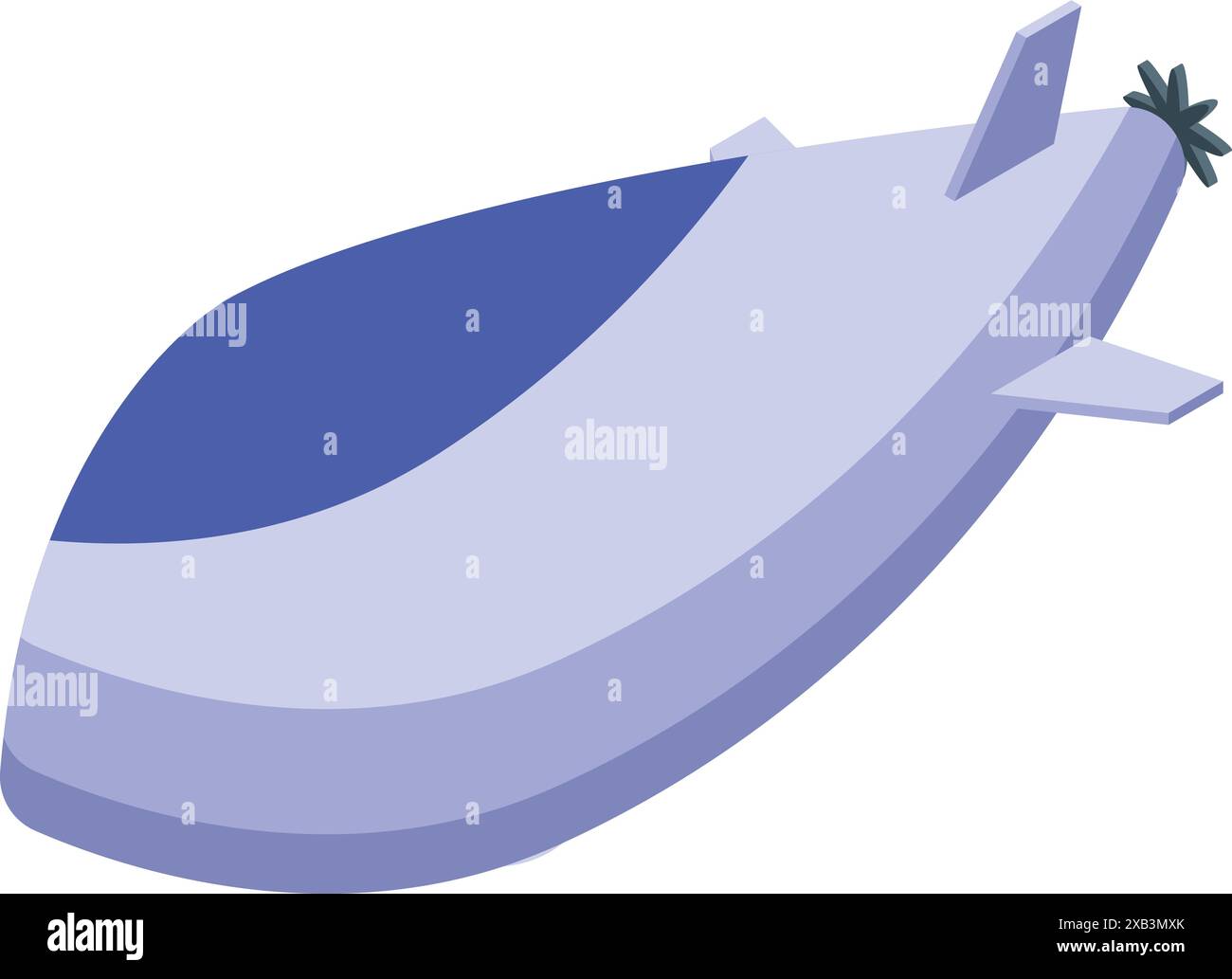 Modern airship flying with a propeller in isometric view Stock Vector ...