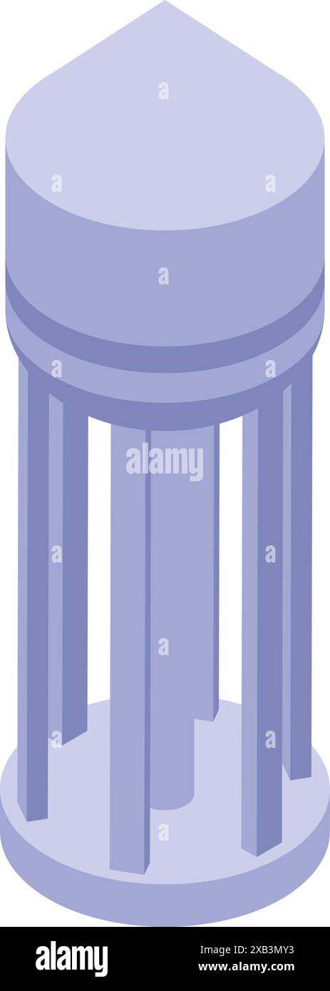 Large water tower standing on strong pillars supplying water to the ...