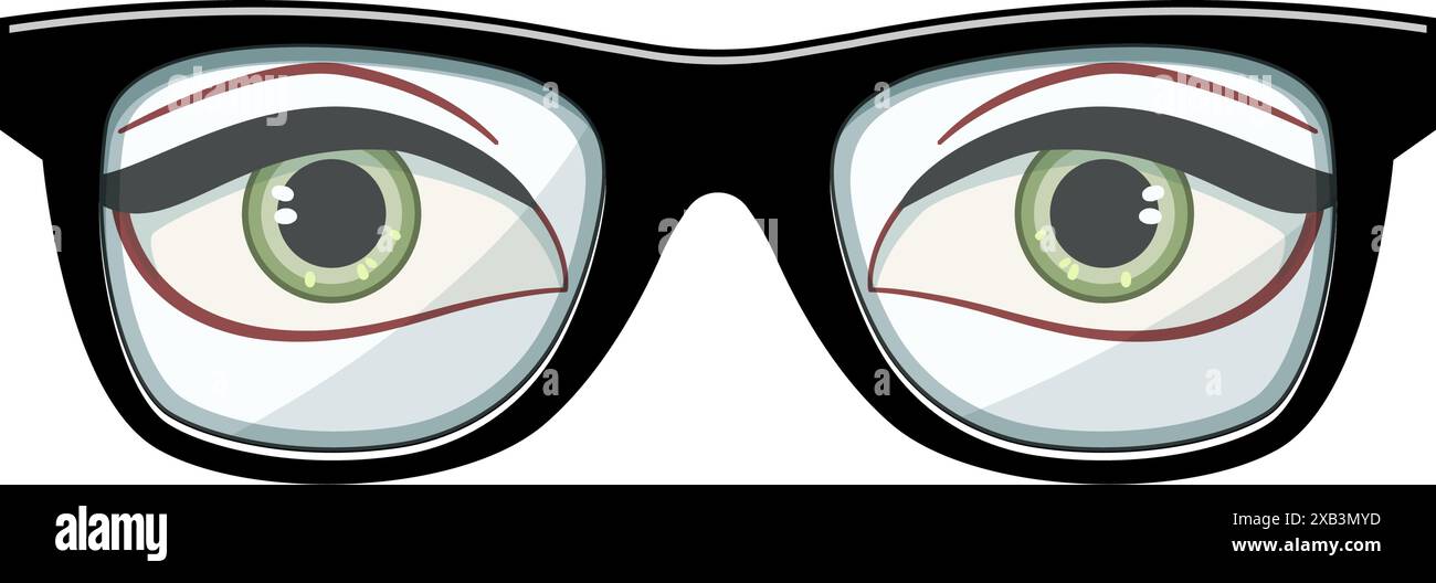 cool geek glasses cartoon vector illustration Stock Vector Image & Art ...