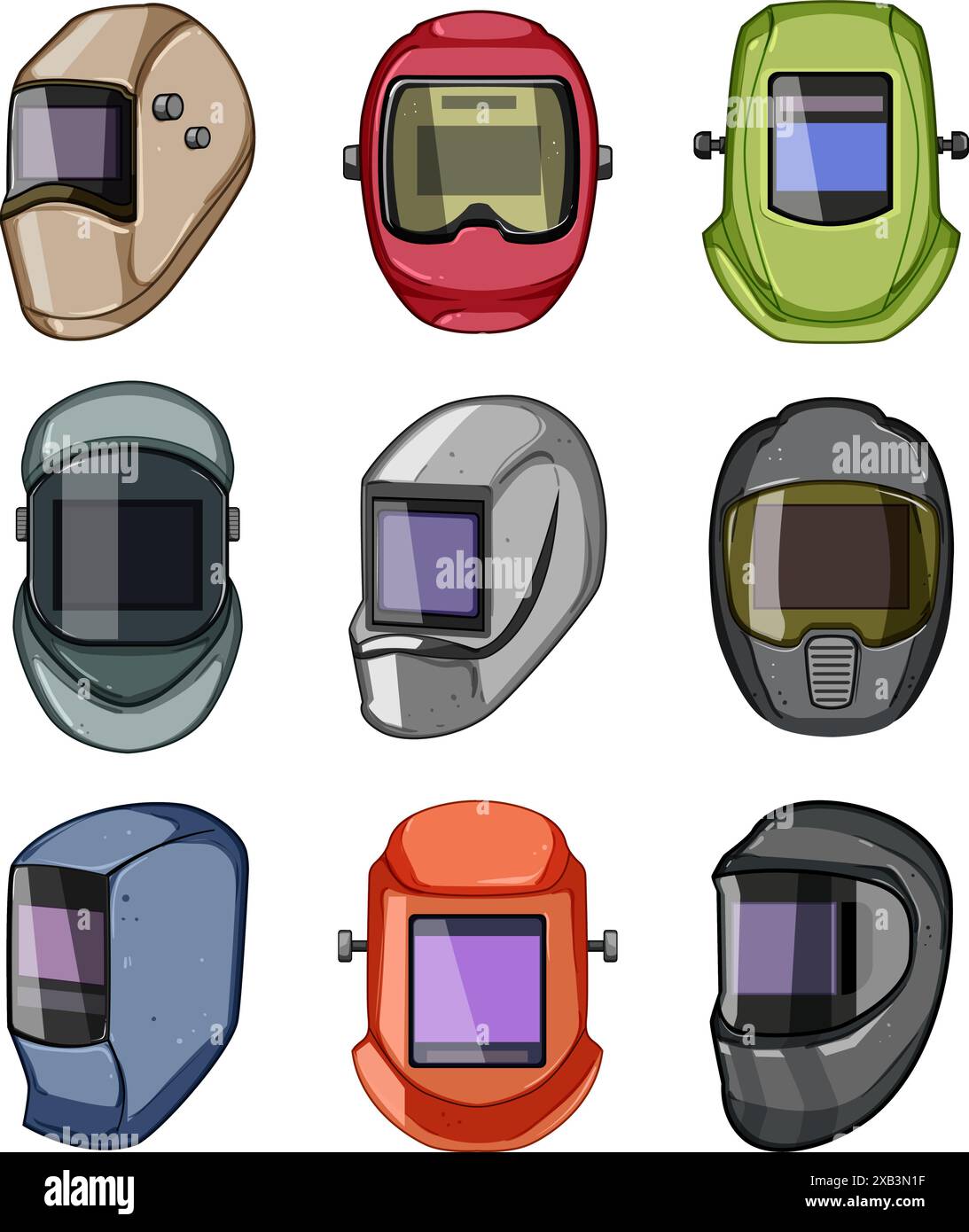 helmet welding set cartoon vector illustration Stock Vector Image & Art ...