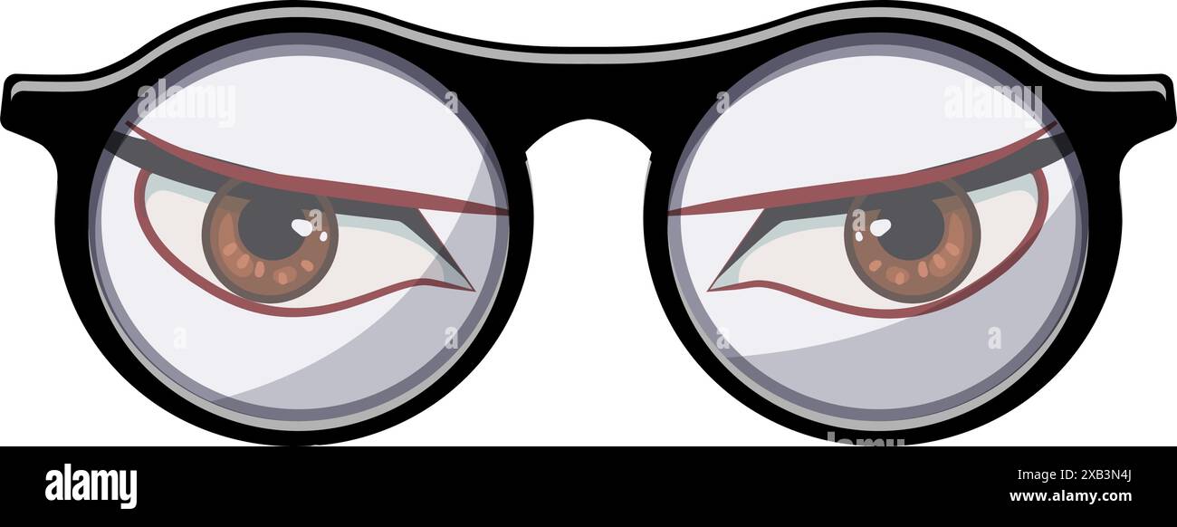 silhouette geek glasses cartoon vector illustration Stock Vector Image ...