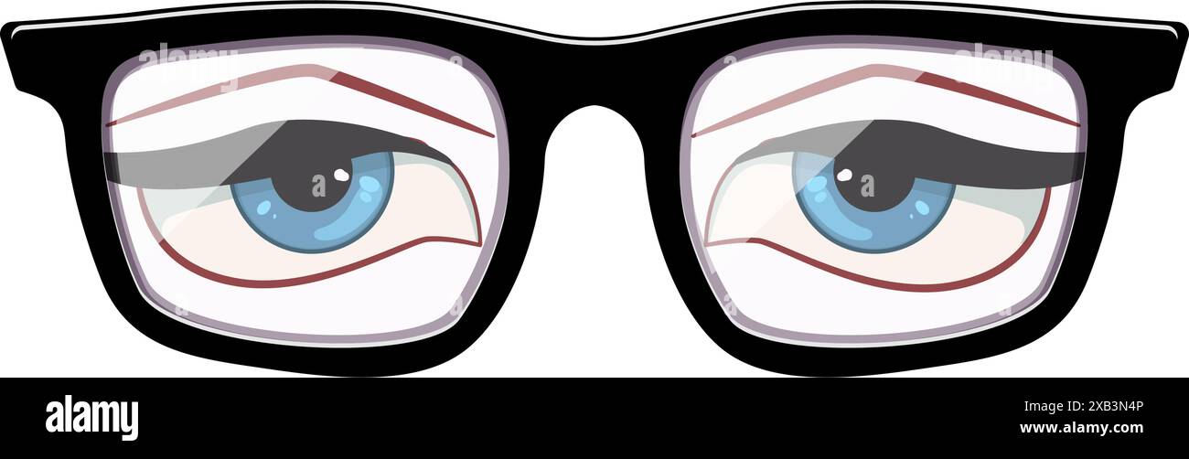 optic geek glasses cartoon vector illustration Stock Vector Image & Art ...