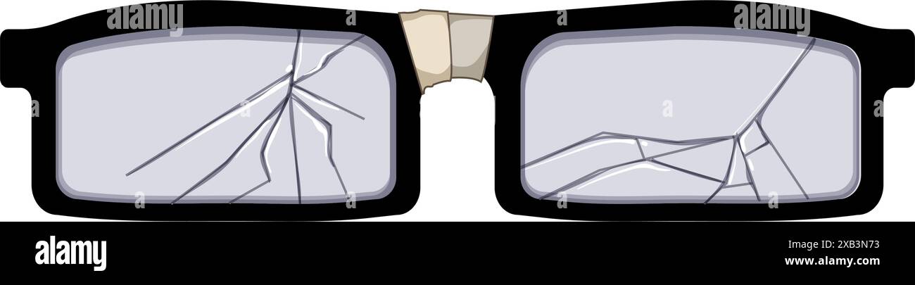 black geek glasses cartoon vector illustration Stock Vector Image & Art ...