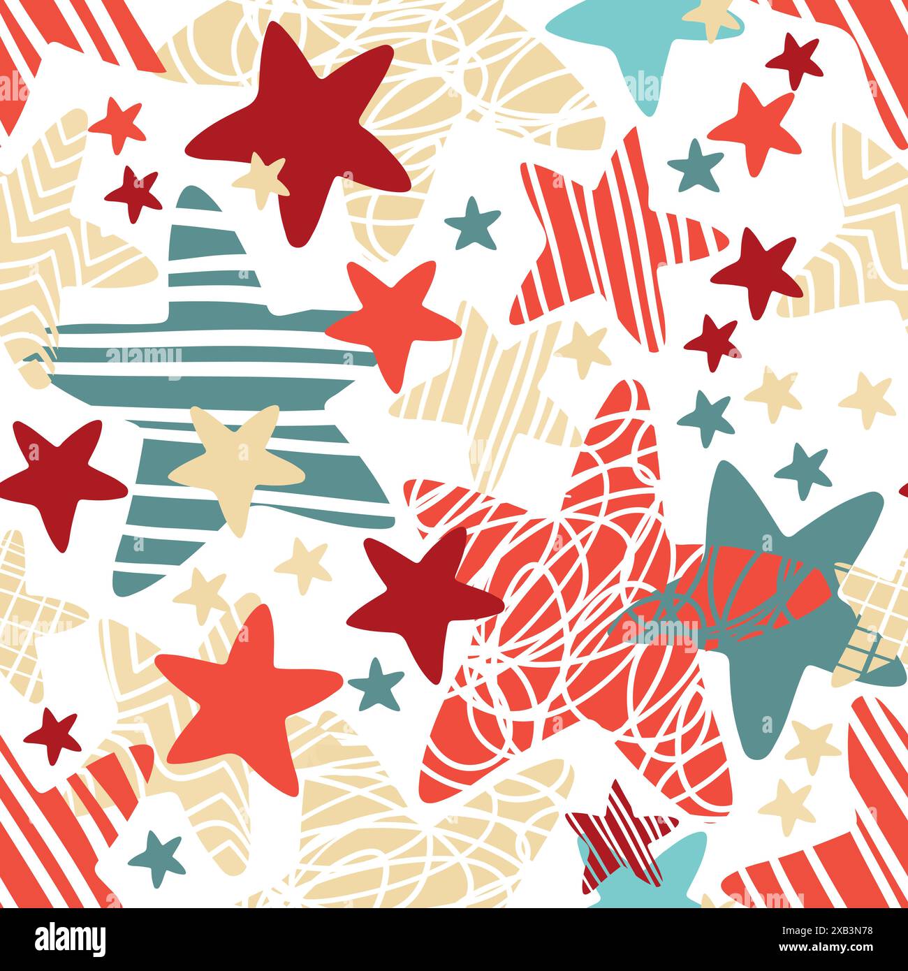 Seamless pattern with a color stars vector background Stock Vector ...
