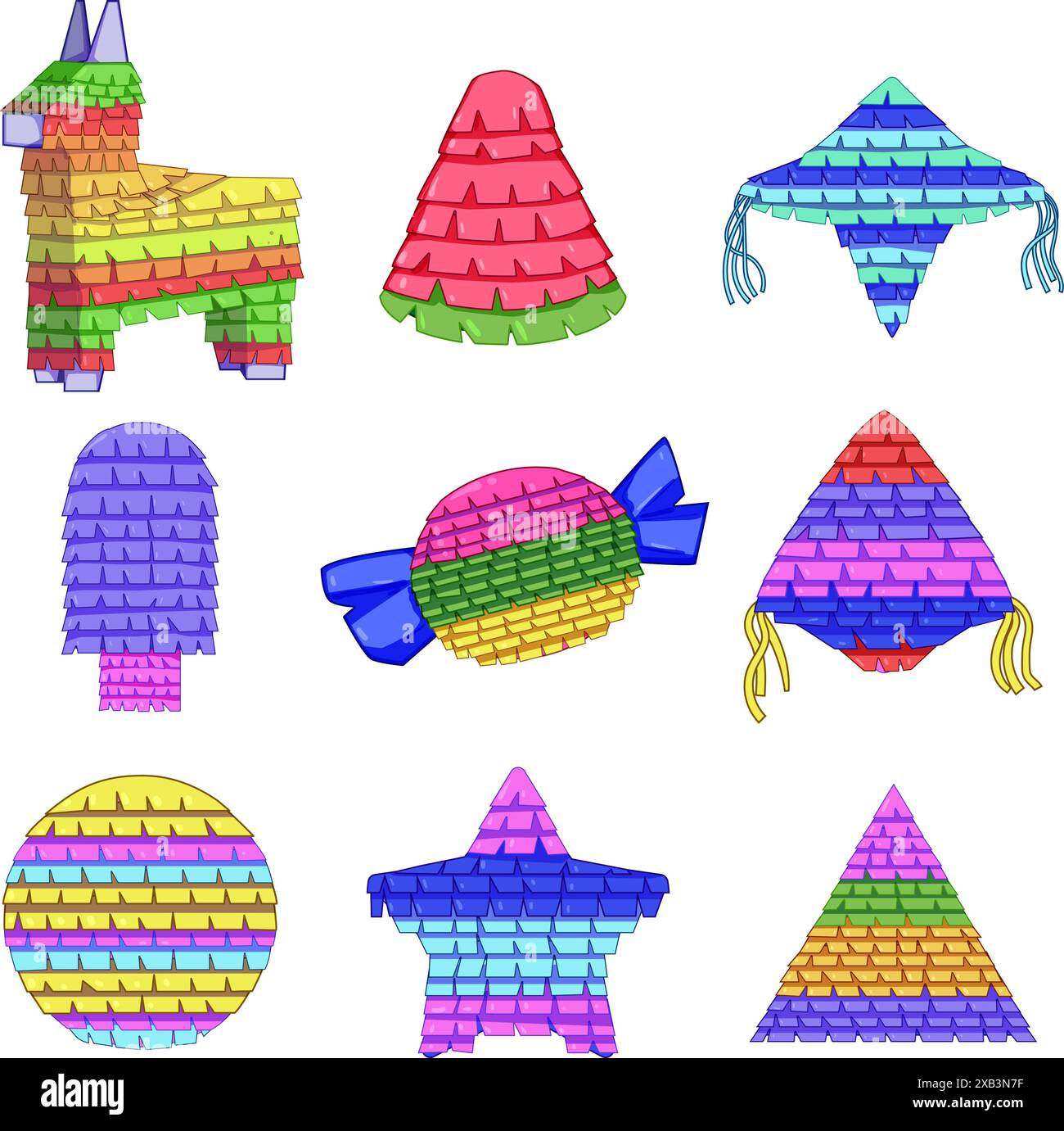 pinata set cartoon vector illustration Stock Vector Image & Art - Alamy