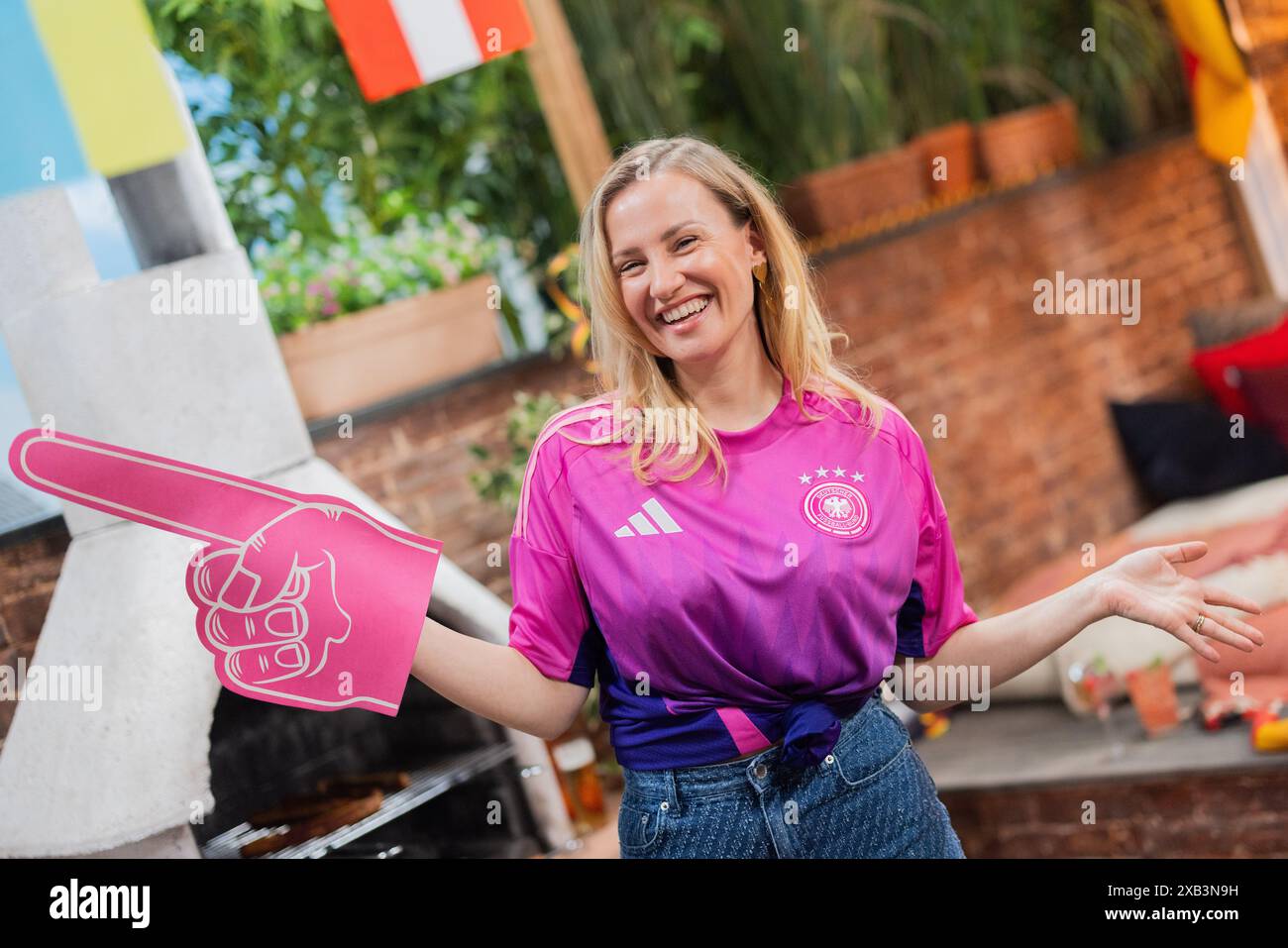 Cologne, Germany. 10th June, 2024. Ania Niedieck, actress, stands at a ...