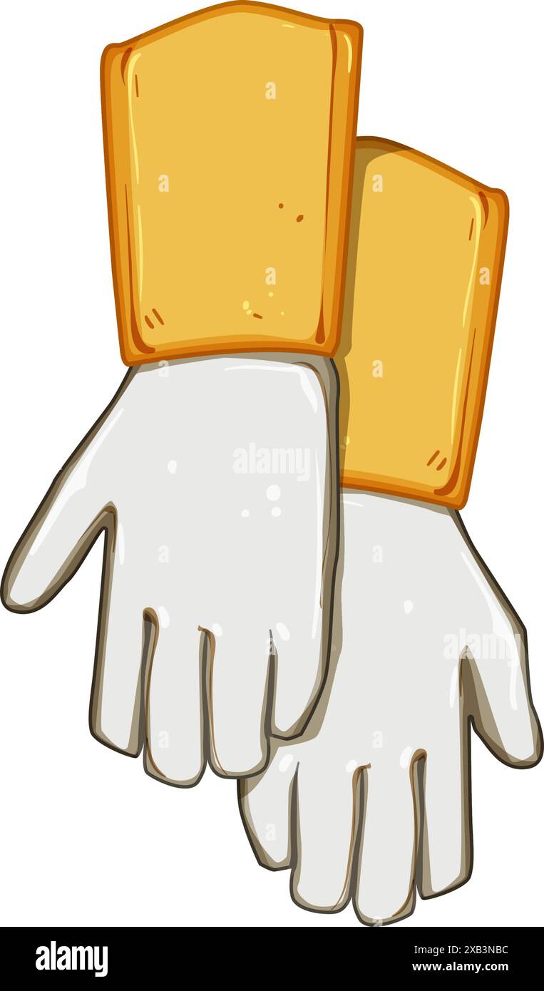 man gloves welding cartoon vector illustration Stock Vector Image & Art ...