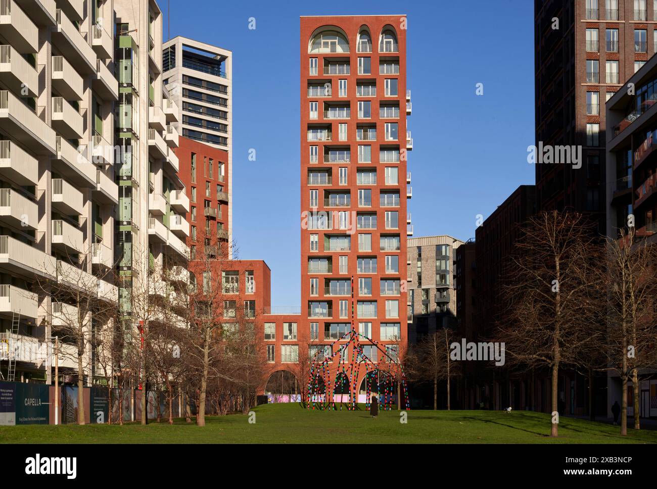 Front elevation of building from south with Lewis Cubitt Park. Cadence ...