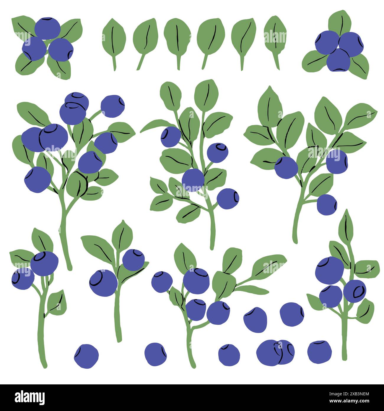 Berries drawn icons vector set. Illustration of colored fruits for ...