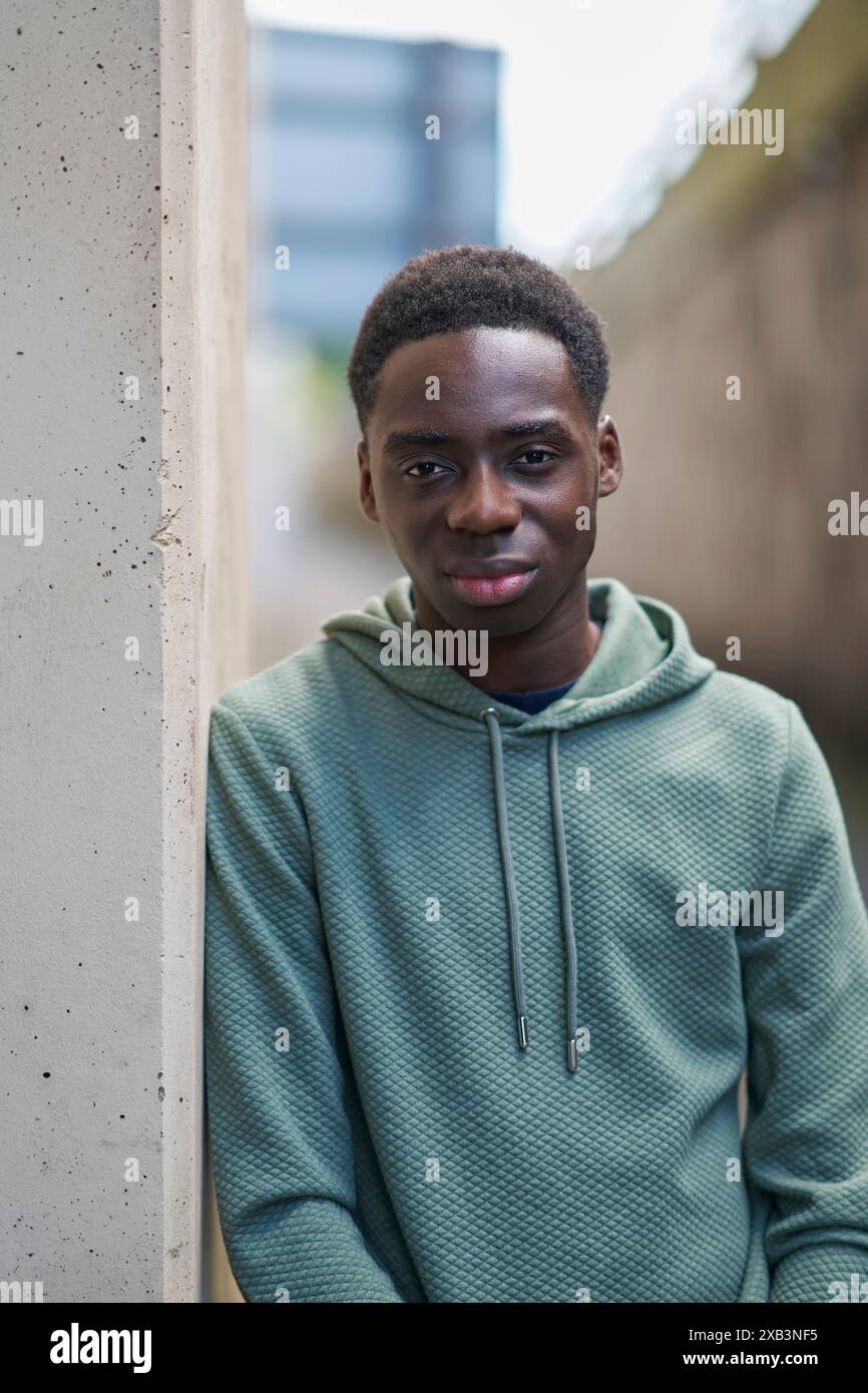 Portrait Of Teenage Boy In Concrete Urban City Setting Stock Photo - Alamy
