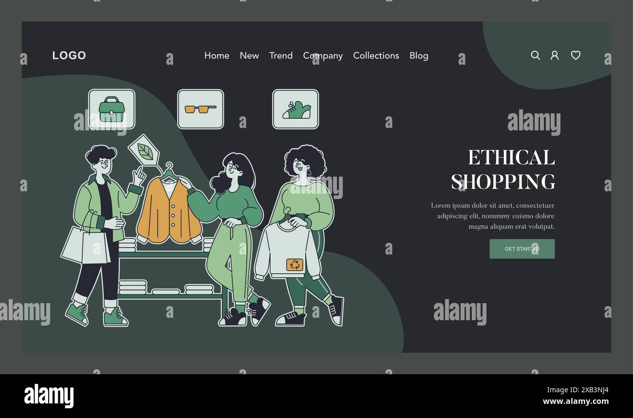 Sustainable Fashion concept. Conscious consumers choosing eco-friendly apparel. Green lifestyle ...