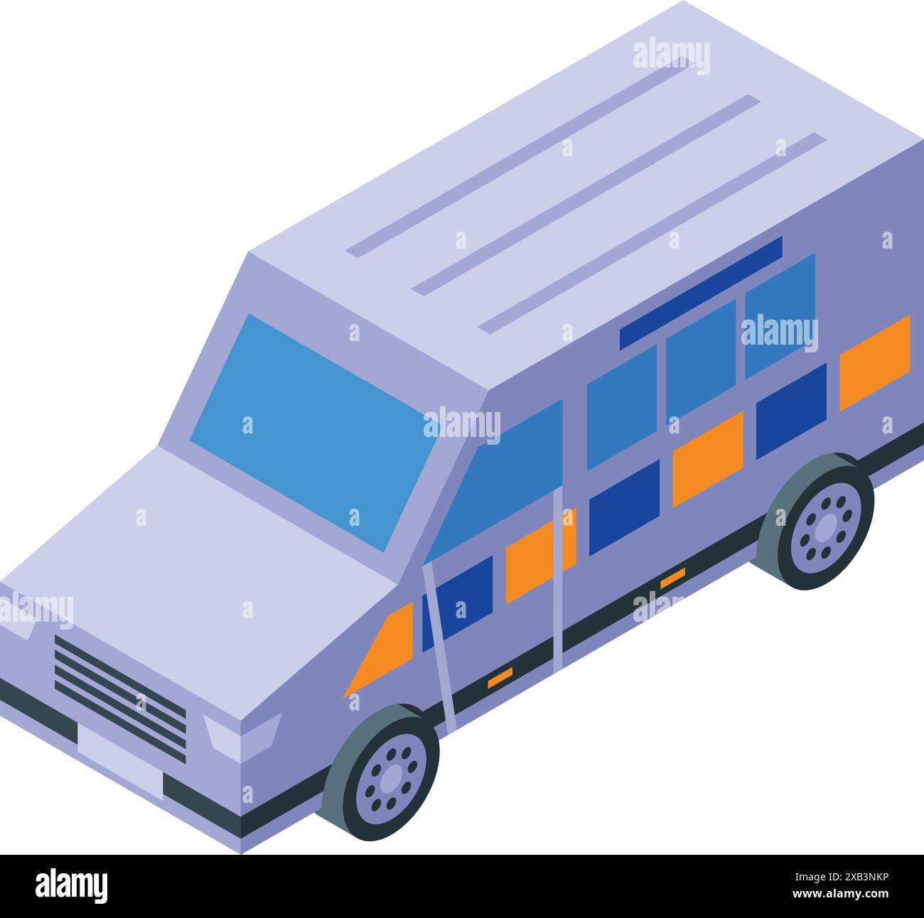 Isometric prisoner transport vehicle driving to jail with emergency ...