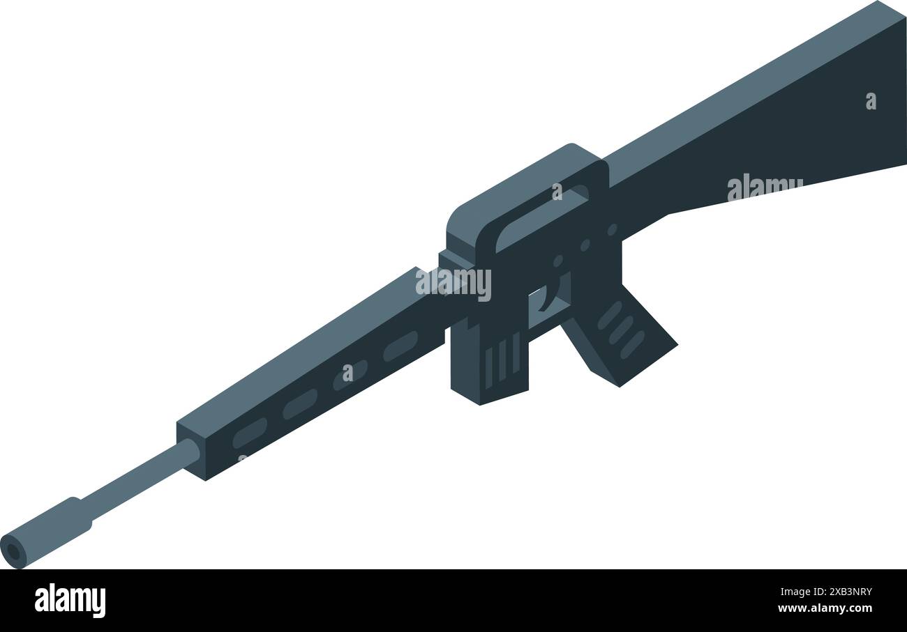 Assault rifle lying flat on a surface with its barrel pointing to the ...