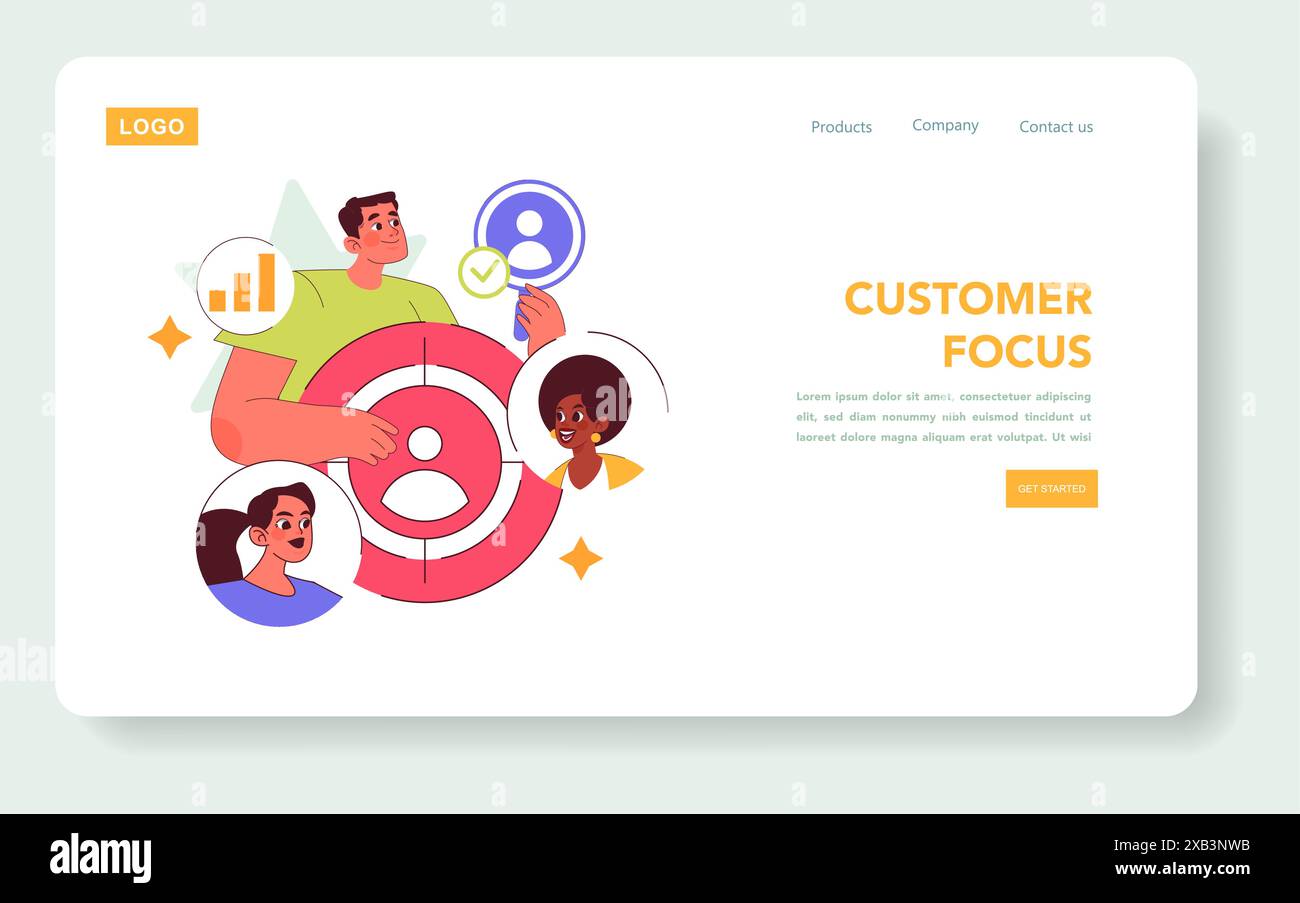 Brand authenticity concept. Engaging illustration of a diverse team ...