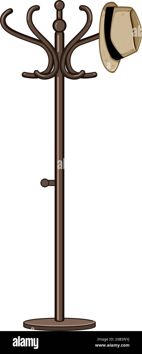 silhouette hat stand cartoon vector illustration Stock Vector Image ...