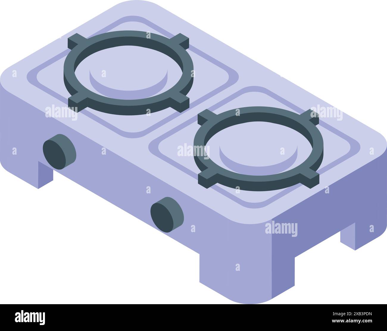 Modern kitchen stove with two burners is ready for cooking delicious ...