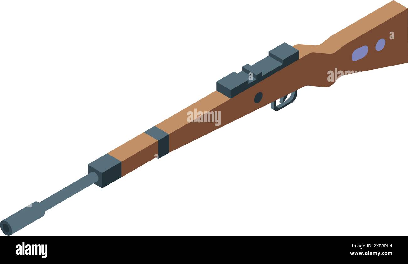 This isometric hunting rifle illustration is perfect for projects ...