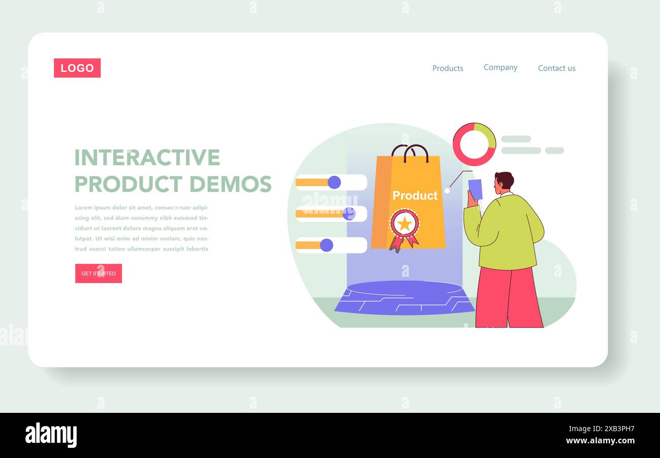 Immersive Marketing concept. Engaging user interface with product ...