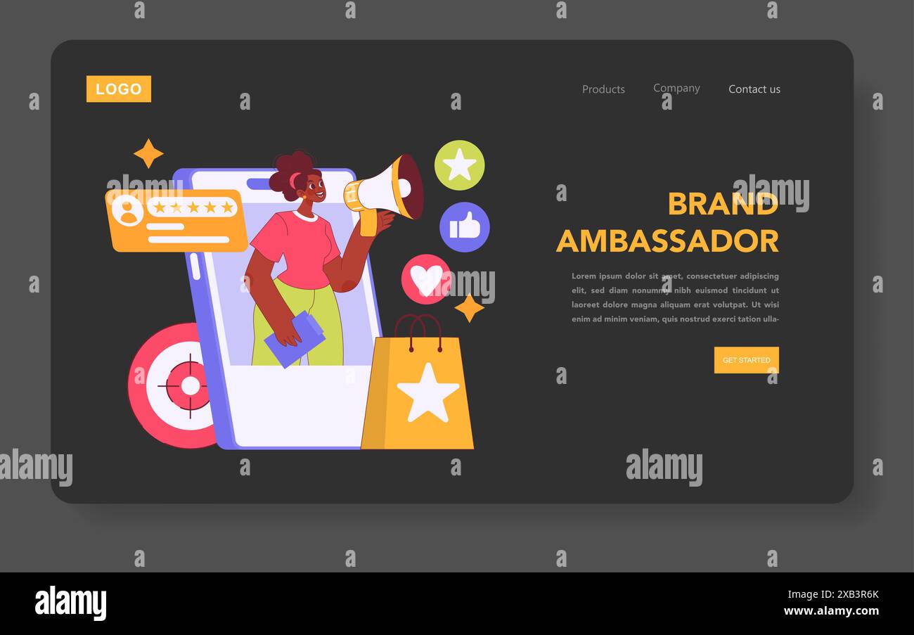 Influencer Marketing concept. Digital brand ambassador promotes ...