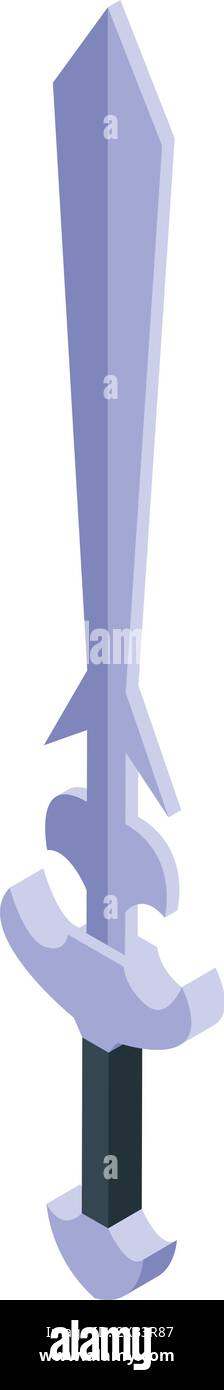 Medieval fantasy sword standing upright with ornate hilt and blade ...