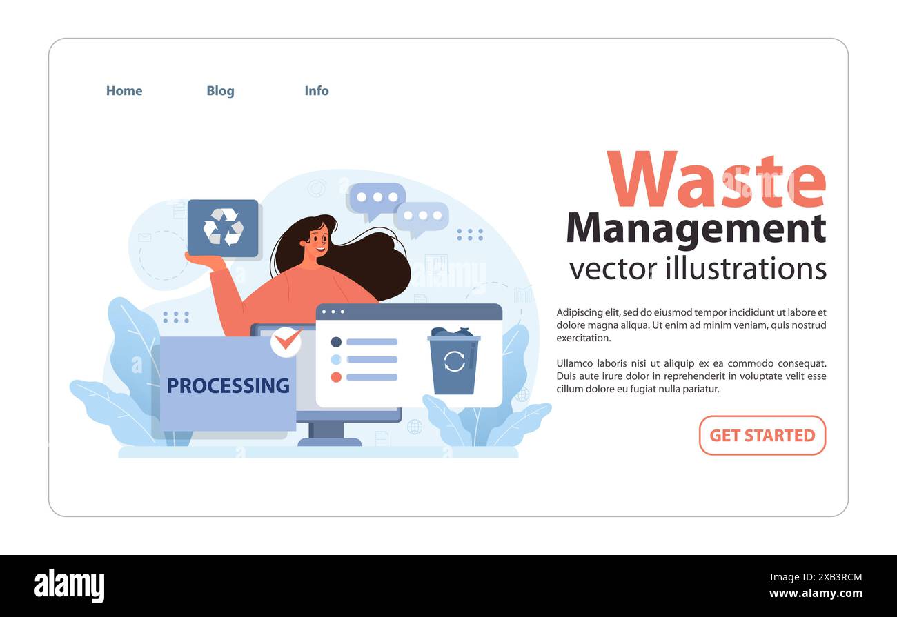 Digital waste management: enthusiastic woman orchestrates online ...