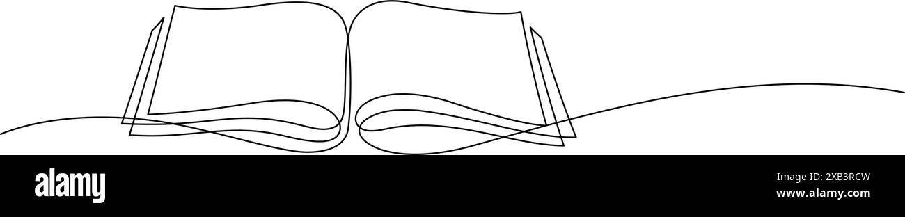 book opening page one line drawing minimalism education concept ...