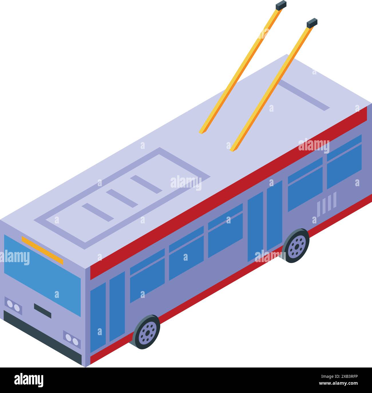 Modern trolleybus is driving through the city streets, offering a ...