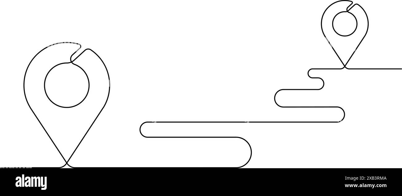 Road map direction line drawing hi-res stock photography and images - Alamy