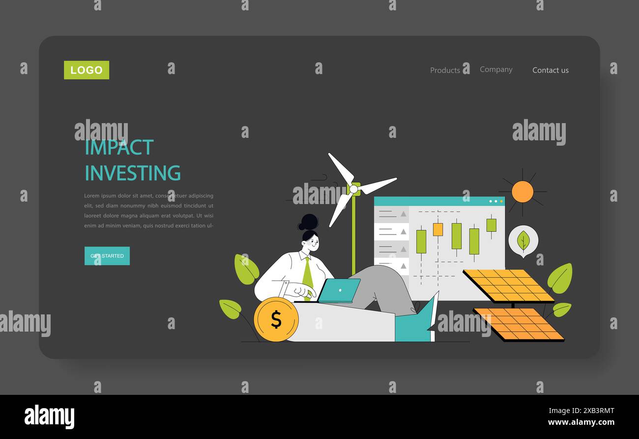 Impact Investing concept Analyst assessing sustainable projects with ...