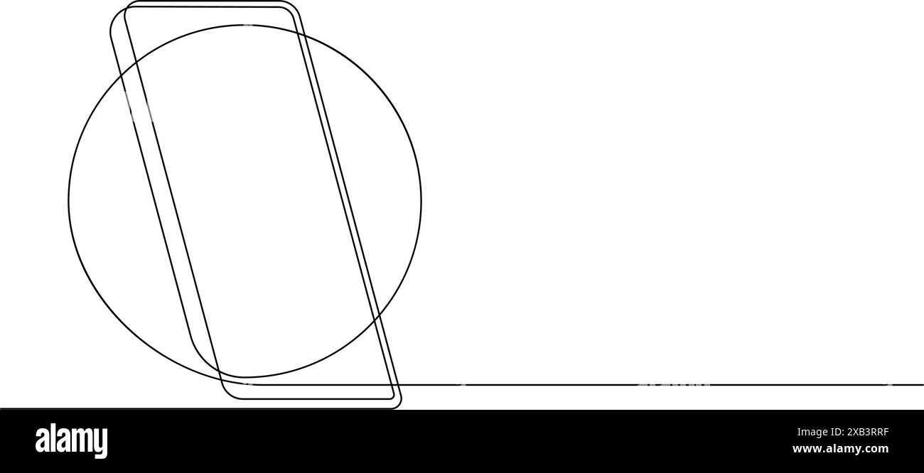 smartphone minimalism graphic one line art continuous decoration ...