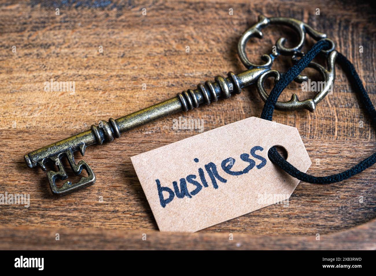 Key to success. Conceptual image of key and tag with word business ...